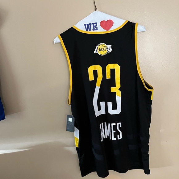 NBA | Shirts | Lebron James Los Angeles Lakers 23 Black Yellow Nba ...